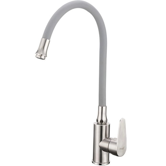 Смеситель для кухни с гибким изливом FRAP F4448, сатин