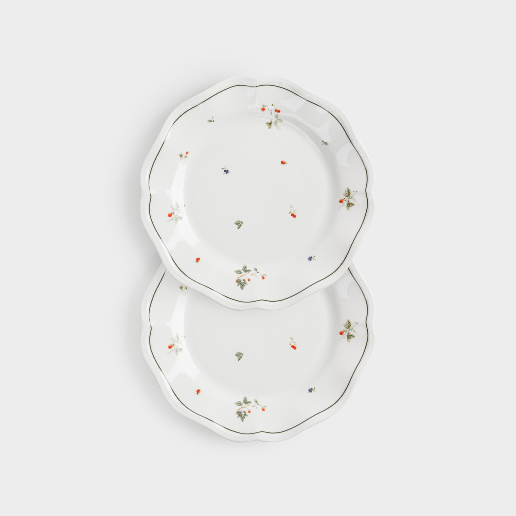 Тарелка закусочная, 19 см, 2 шт, фарфор N, белая, Полевые ягоды, Berry meadow