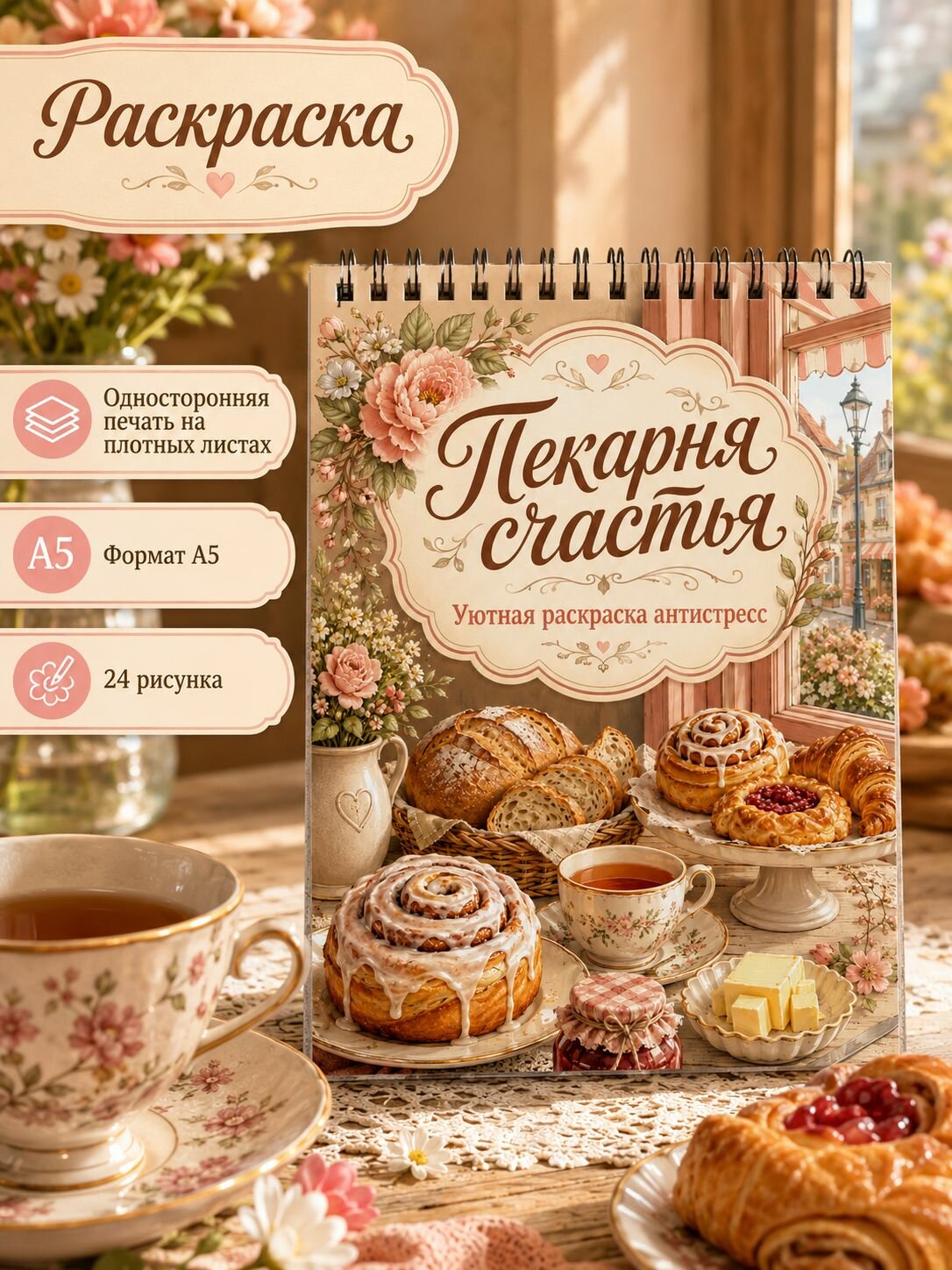 Раскраска антистресс Пекарня счастья