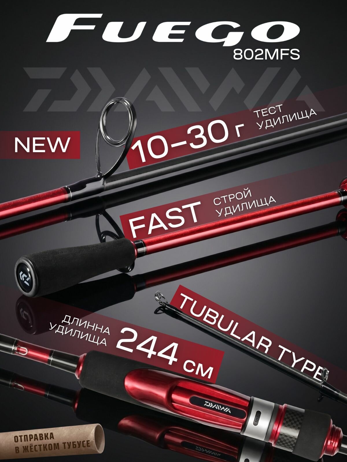 Спиннинг Daiwa FUEGO 802MFS 244 см 10-30г NEW