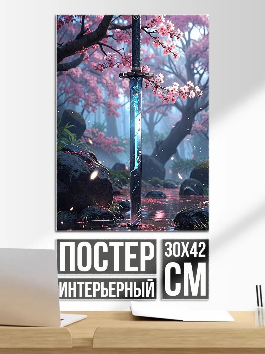 Плакат постер Меч самурая весна