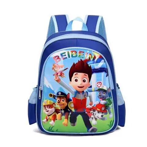 Эргономичный школьный рюкзак для детей 3-10 лет - Небесно-голубой с принтом Пав Патрол, габариты 32x35x13 см