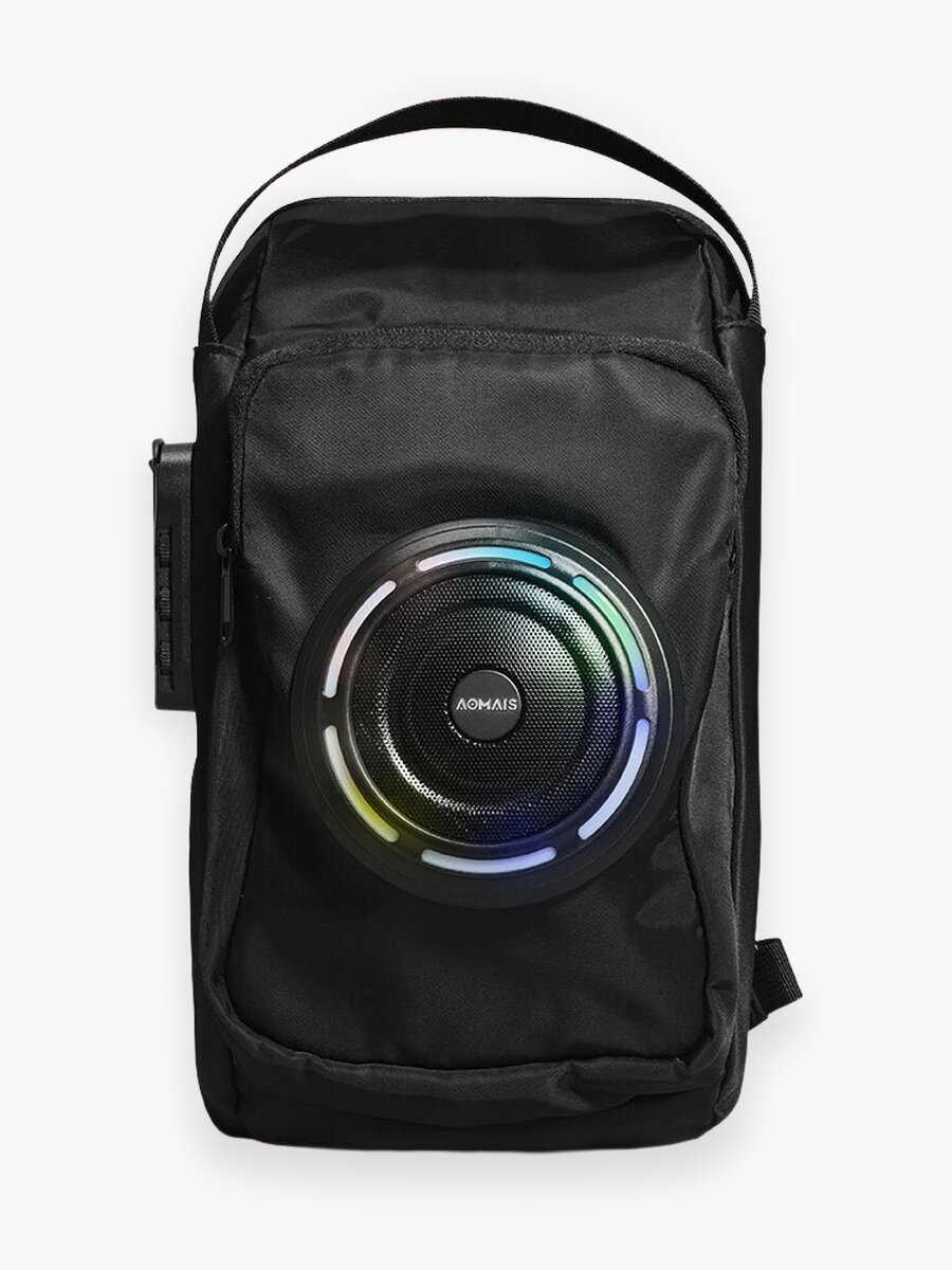 Рюкзак-колонка с мощным басом, подсветкой, 2500 мАч и , IPX5 | Для вечеринок, пикников, путешествий (S-С кодовым замком)