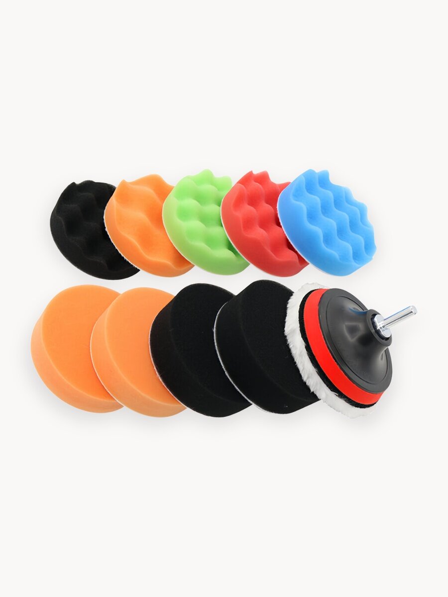 Круги полировальные на липучке ARVIDEN на подошву 125 мм для полировки кузова авто и фар 13 шт.