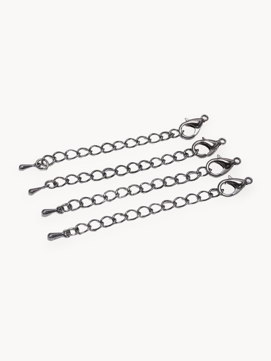 Карабин/Застежка с удлинителем для бижутерии-10шт, темный никель