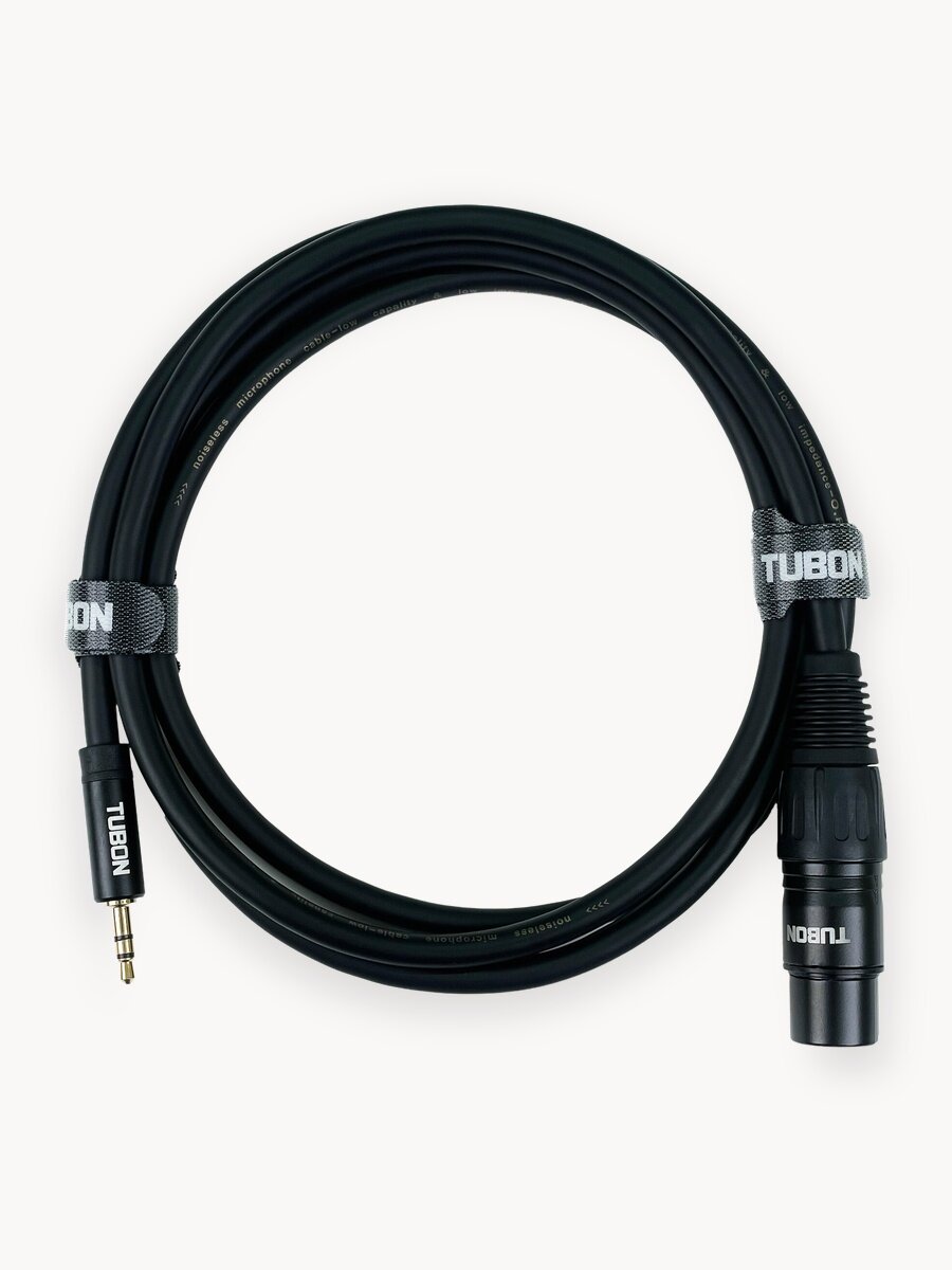 Кабель TUBON Балансный Микрофонный межблочный XLR (F) Female - 3.5 мм mini jack (M) OD6.0 ПВХ XFMJ001 1.5м