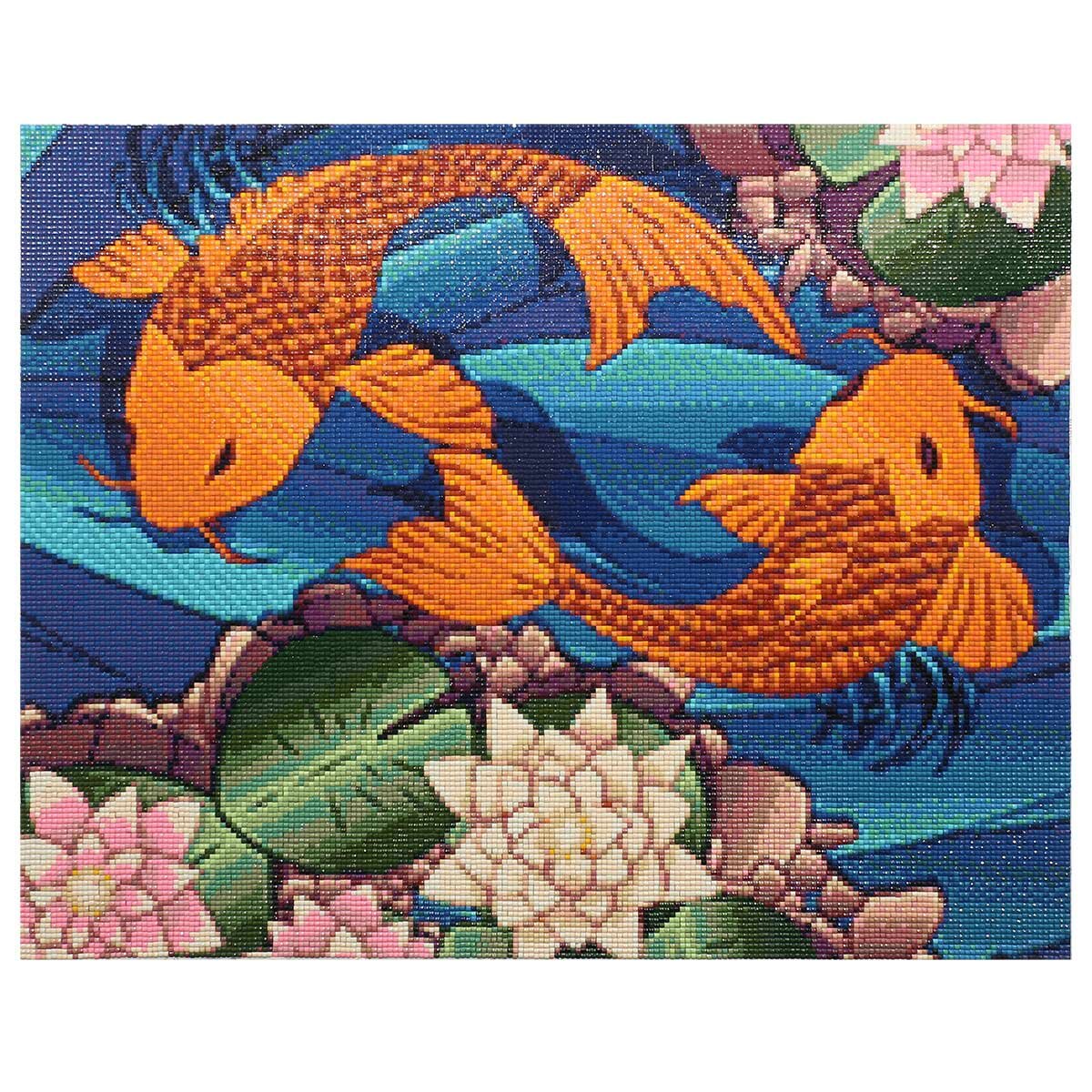 Алмазная мозаика Cristyle 'Рыбки кои', 40*50 см (квадратные стразы)