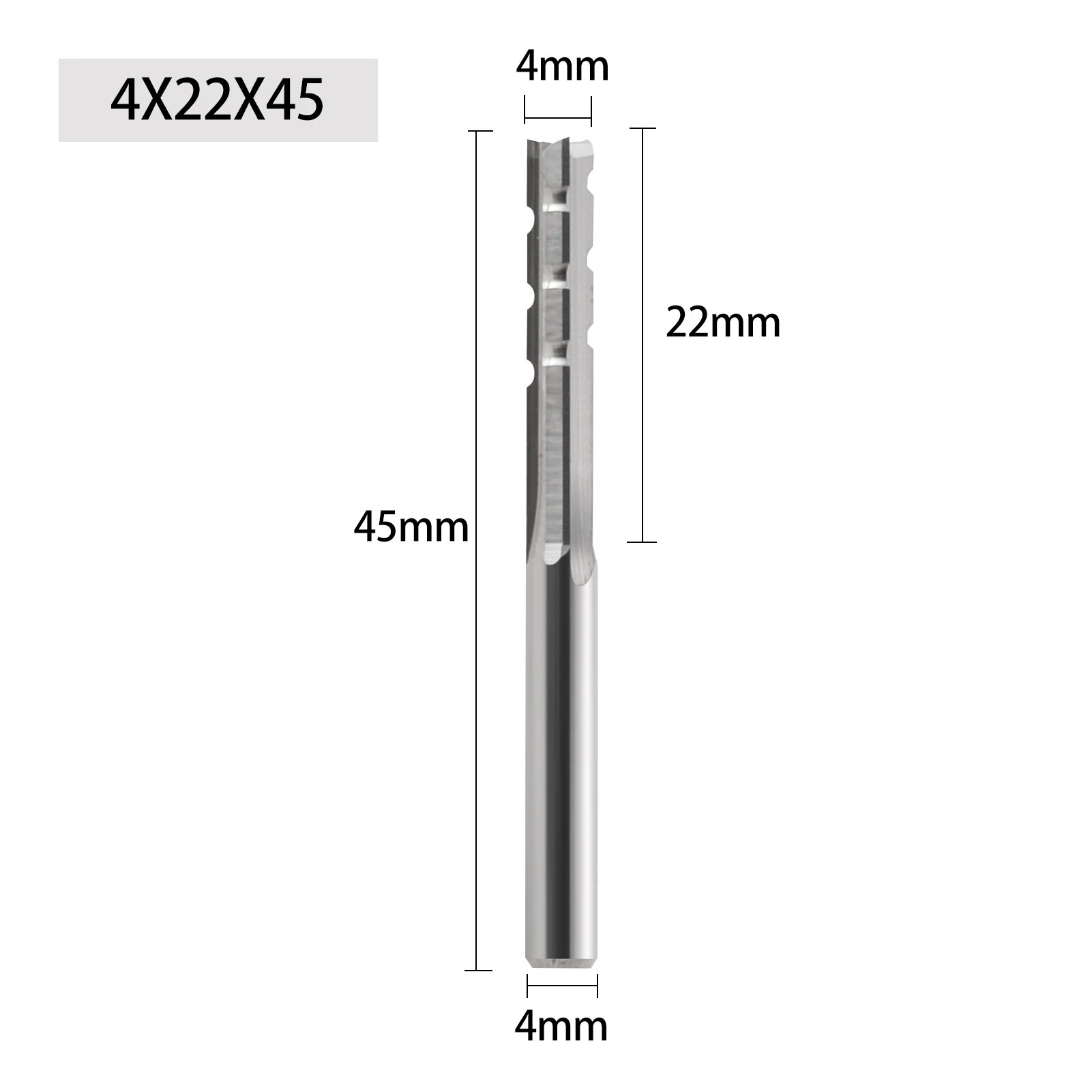 3-х канавочная фреза 4 мм SHKxCEDxCELxOVL для дерева 4x22x45L