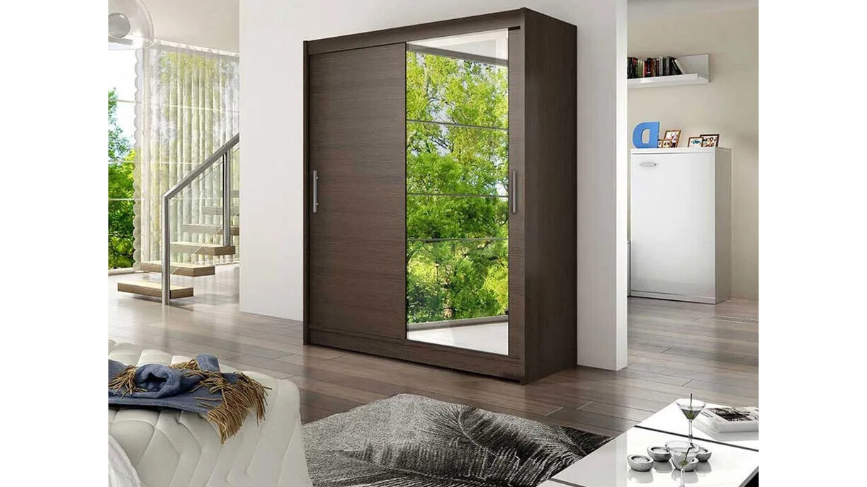 Шкаф-купе Женевра Венге 854 NW 220*50*200 см GOODFORM Для одежды, в прихожую, в спальню,
