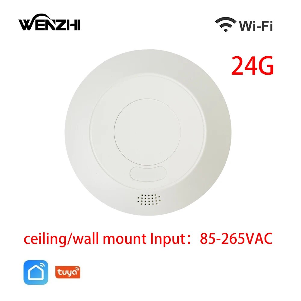 Датчик движения присутствия человека на радаре ZigBee/Wifi 5.8/24G миллиметрового диапазона с реле 16A, детекцией яркости 110/220V Tuya Smart Life Home-wifi 24G круговой