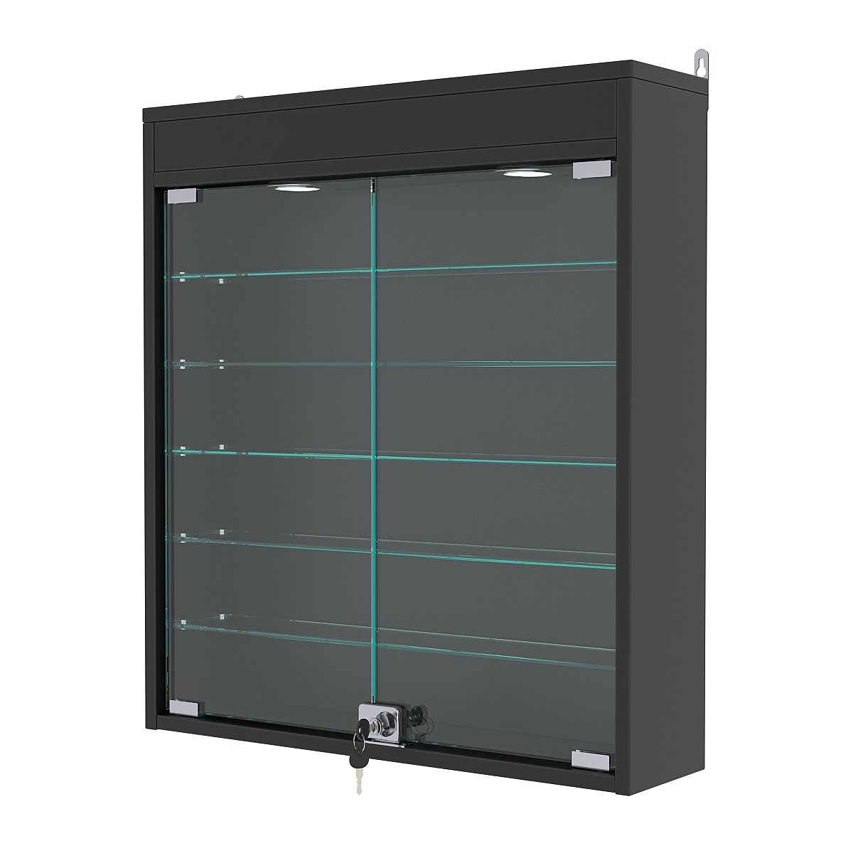 Витрина настенная №1-7А с подсветкой, Черный. Производитель товара - компания Westcom.