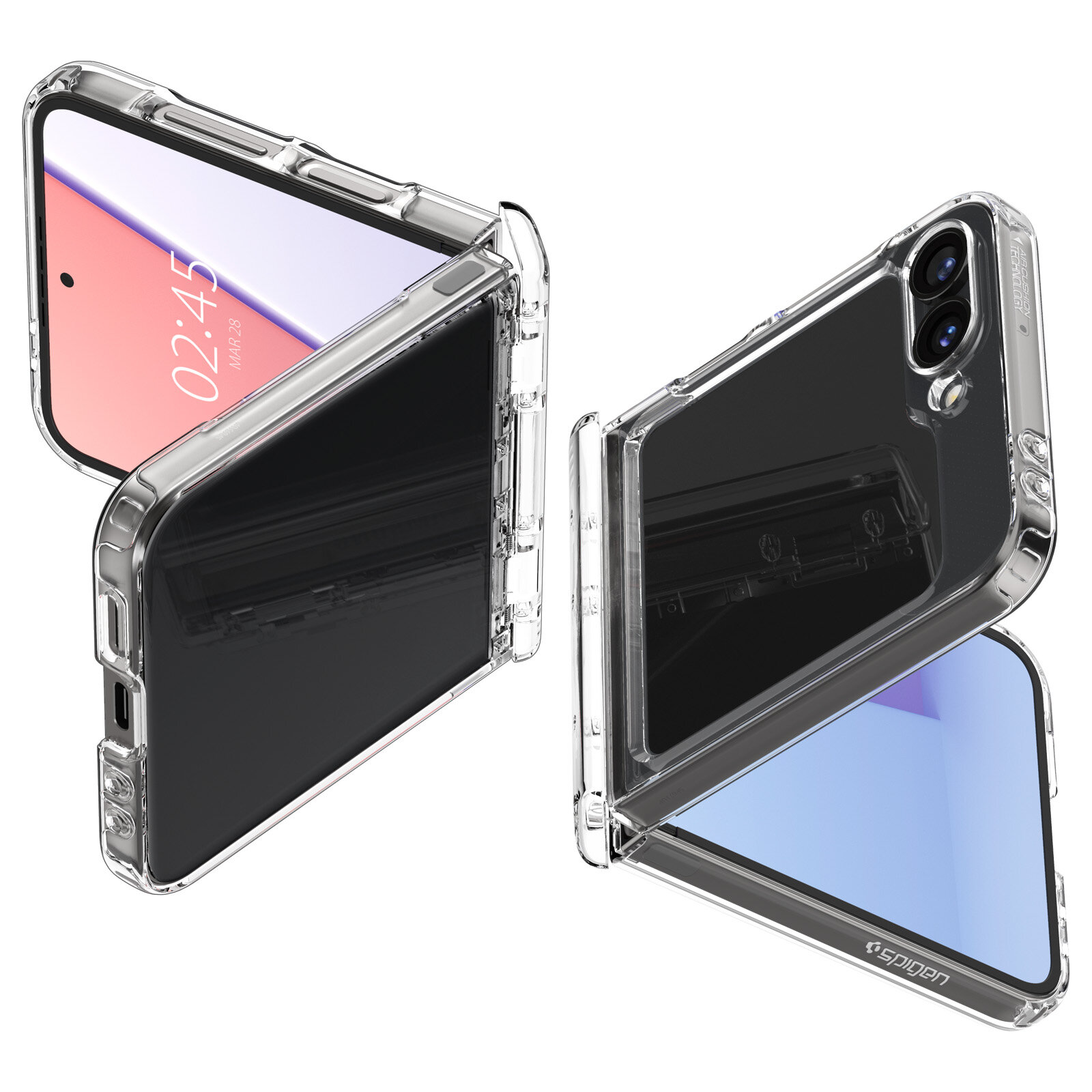 Чехол Spigen на Samsung Galaxy Z Flip 6 (ACS07834) Ultra Hybrid Pro / Спиген Чехол для Самсунг Галакси Флип 6 Противоударный, Прозрачный