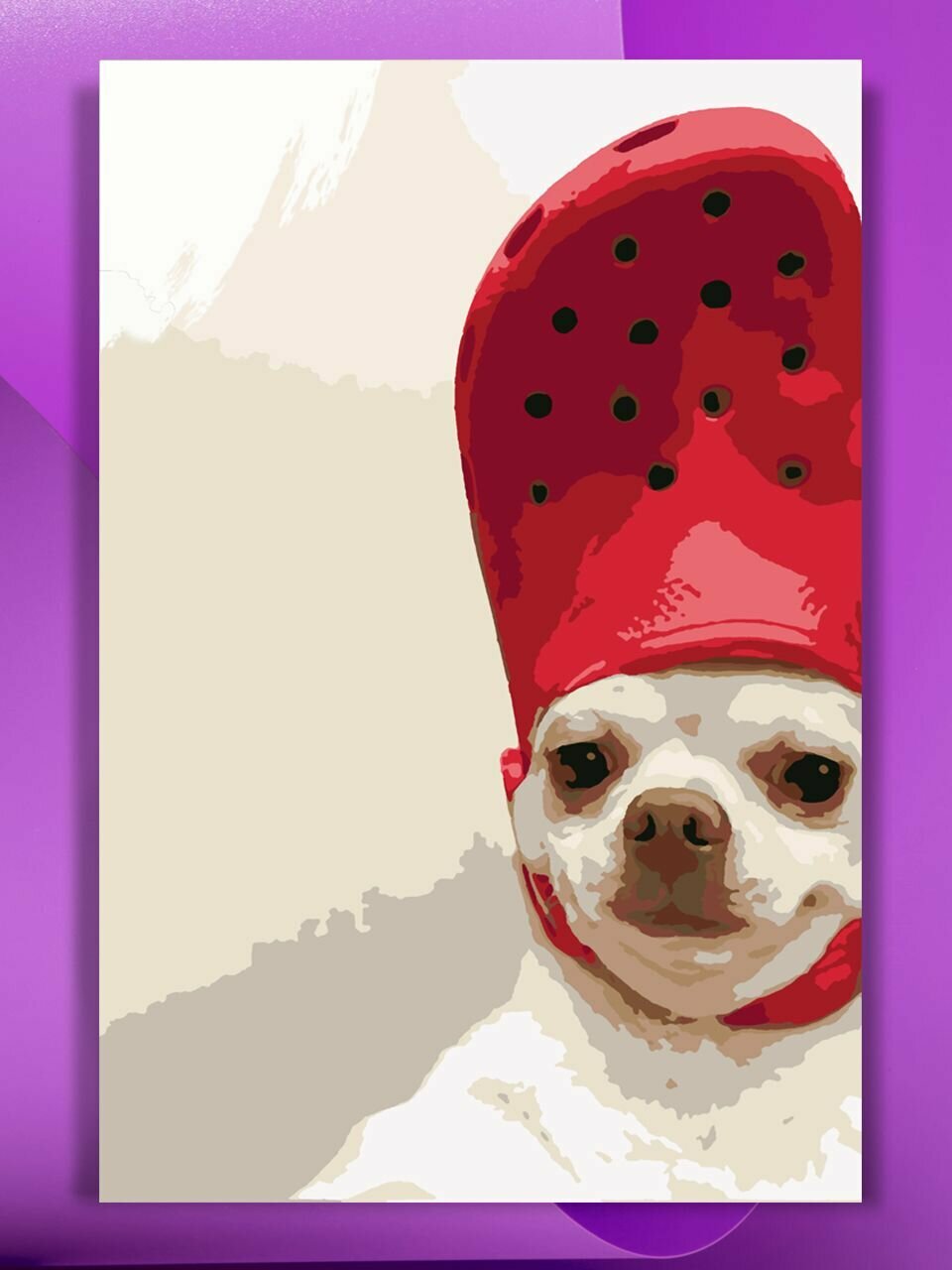 Картина по номерам на холсте Собака с тапком, 40 х 60 см