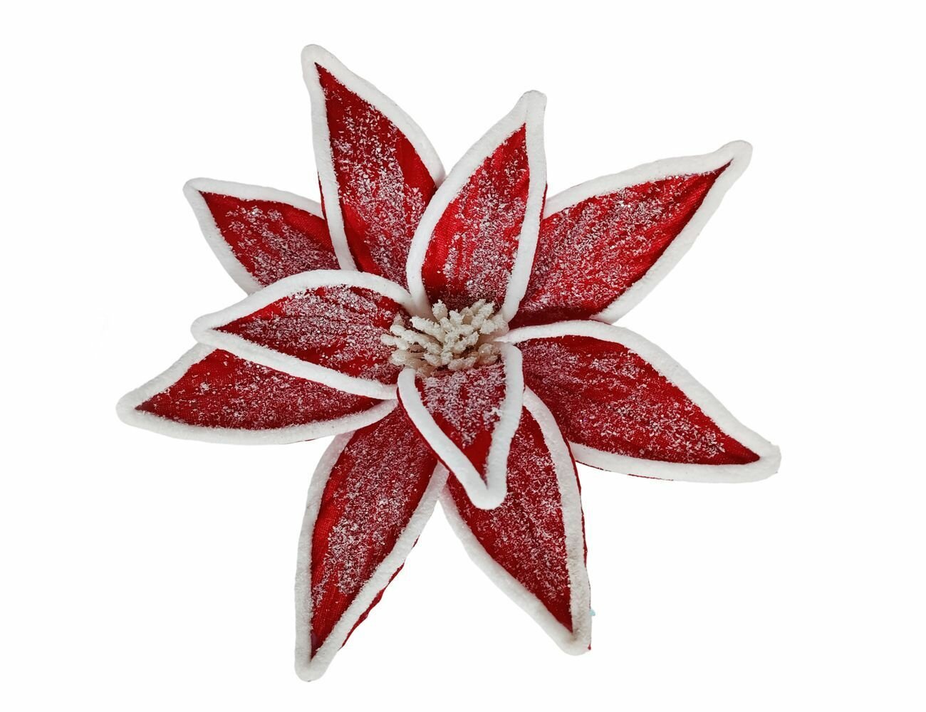 Декоративный цветок, текстиль, ярко-красная, 30 см, Due Esse Christmas