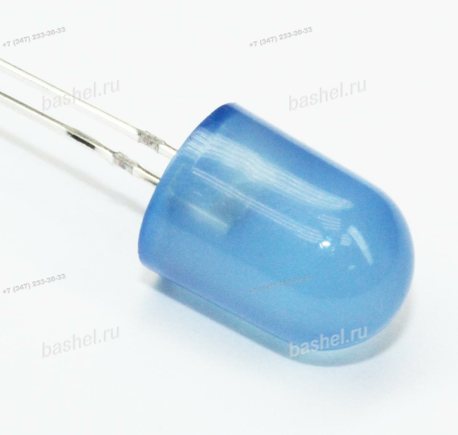 LED DIP 10mm DFL-10003UBD, Светодиод, круглый матовый 10мм, синий, 200mcd, 60°, 3.5V