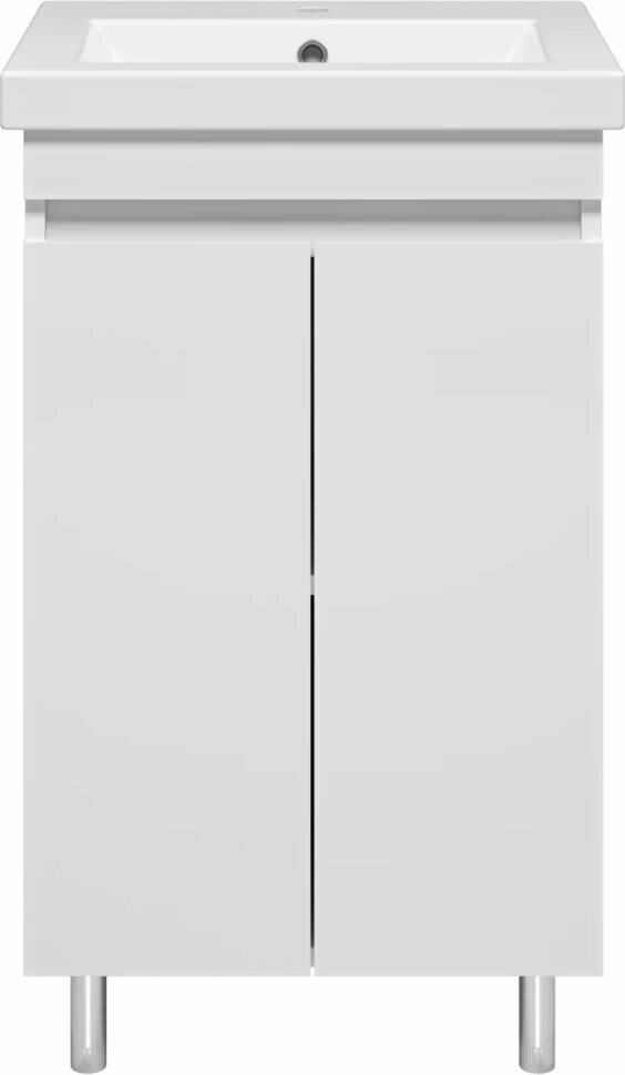 Тумба под раковину Misty Енисей Э-Ени01050-011 46,6 см, напольная, белый глянец/белый матовый