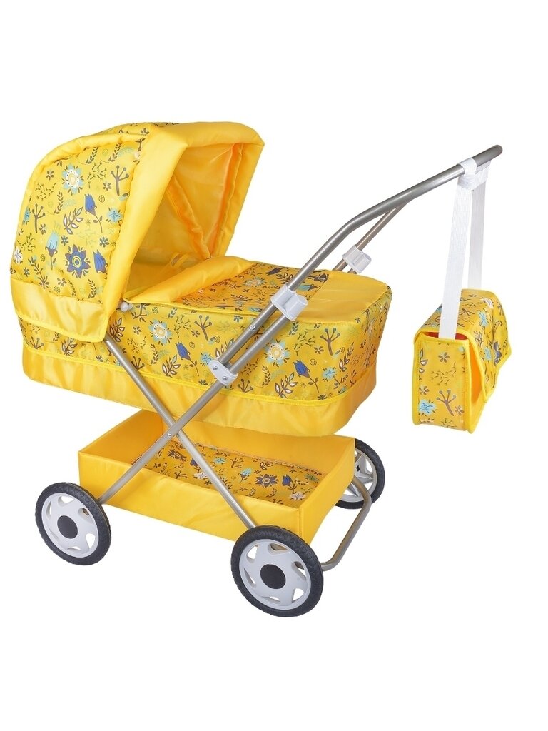 Ясюкевич. Коляска кукольная №13 "Цветы на желтом фоне" (металл.) (74*70*37см) /4