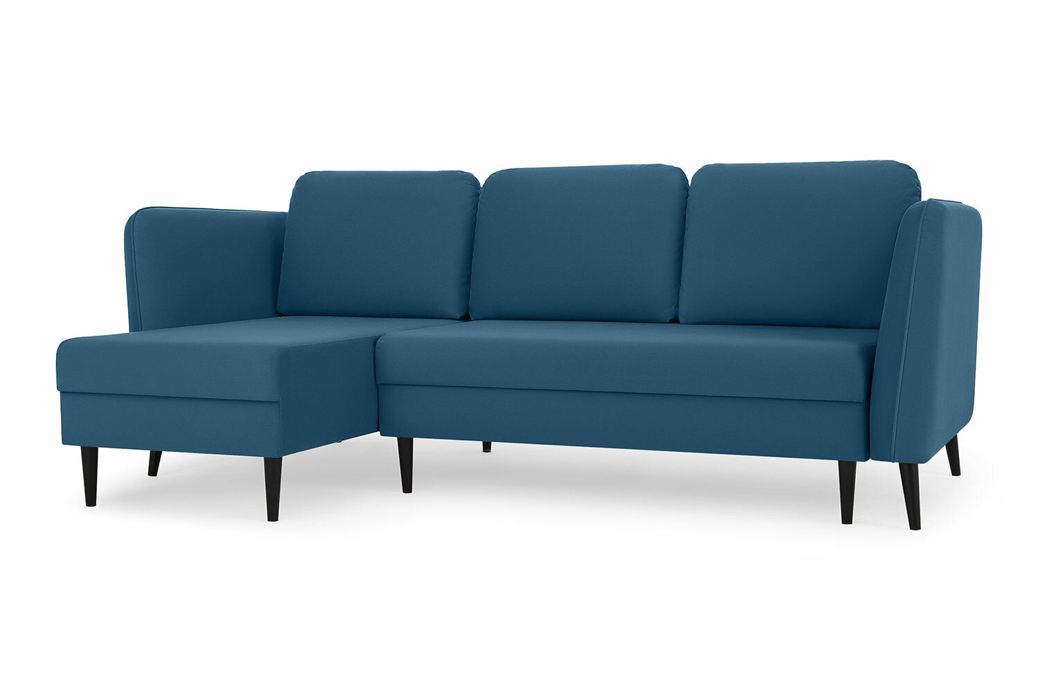 Угловой диван-кровать SCANDICA Аликанте, велюр, 233х88х145, с универсальным углом, цвет чёрный