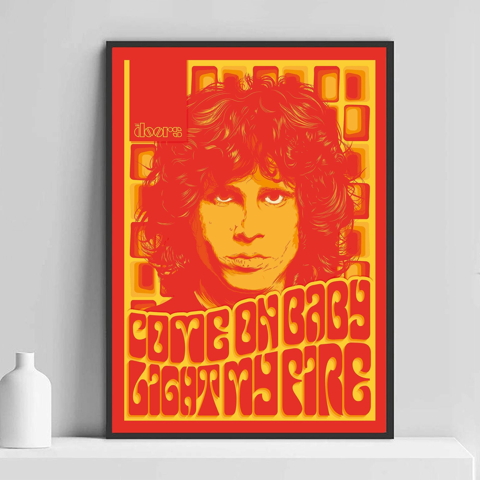 Плакат Джим Моррисон Jim Morrison The Doors Light my fire, без рамы, размер A3