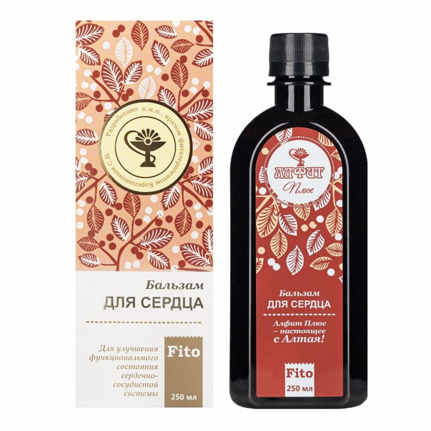 "Для сердца" безалкогольный бальзам от бренда "Алфит плюс", объем 250 мл