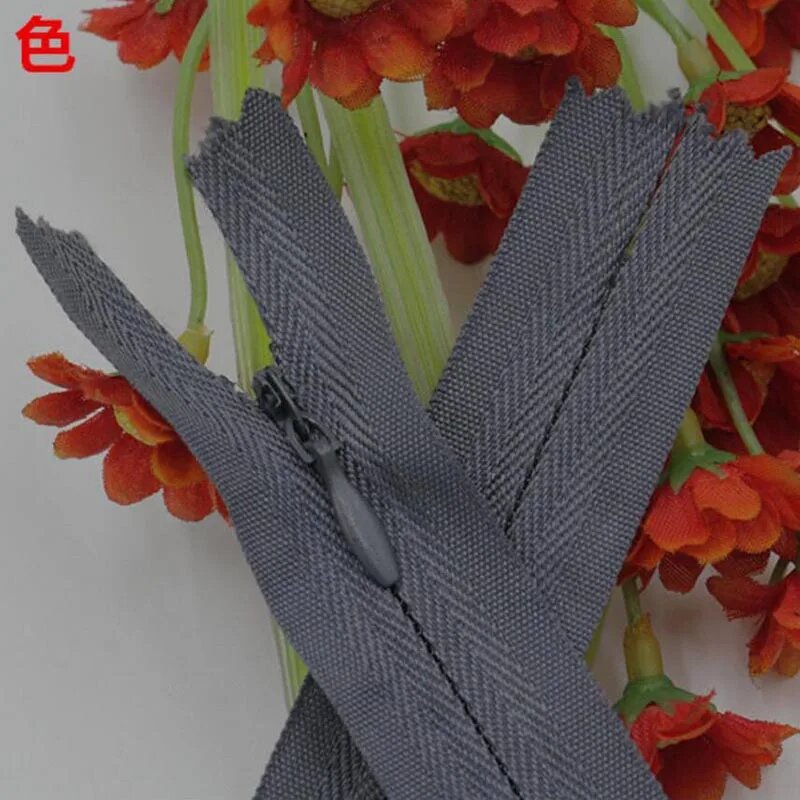 Невидимые молнии QIMONTON 15/20/28/35/40/45/50/55/60/65/100/150 см dark grey number312, whole length 60 cm