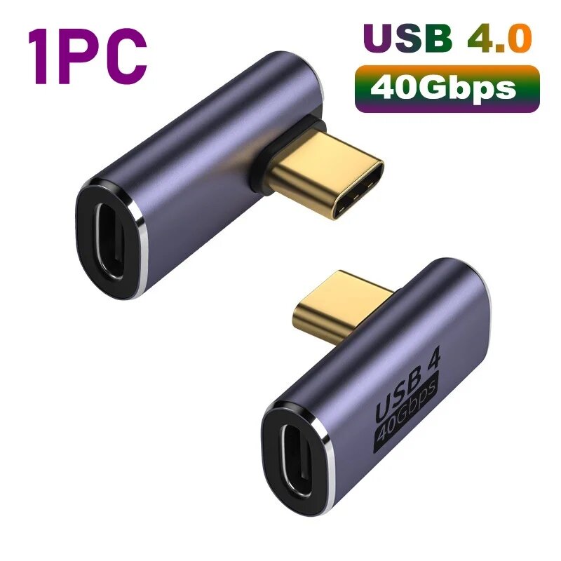 USB 4.0 OTG 40 Гбит/с 8K тип C 90-градусный адаптер PD 100 Вт 5A USB C в тип C Преобразователь быстрой зарядки USB C Адаптер для передачи данных для Macbook