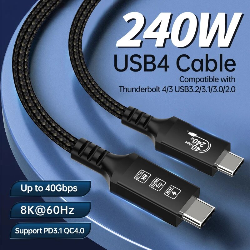 Кабель Thunderbolt 4 USB-C - USB C 40 Гбит/с 240 Вт 3.3FT--1M--39.3inch