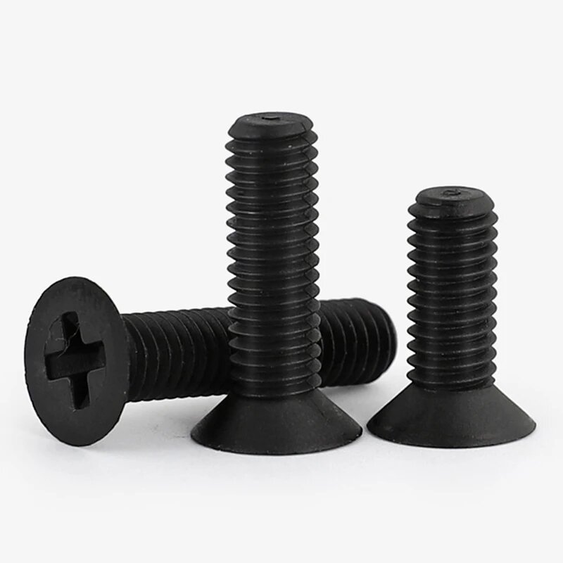 Белые пластиковые нейлоновые винты с потайной головкой XMSJ M2 M2.5 M3 M4 M5 M6 M8 Black, M3x15mm 50pcs