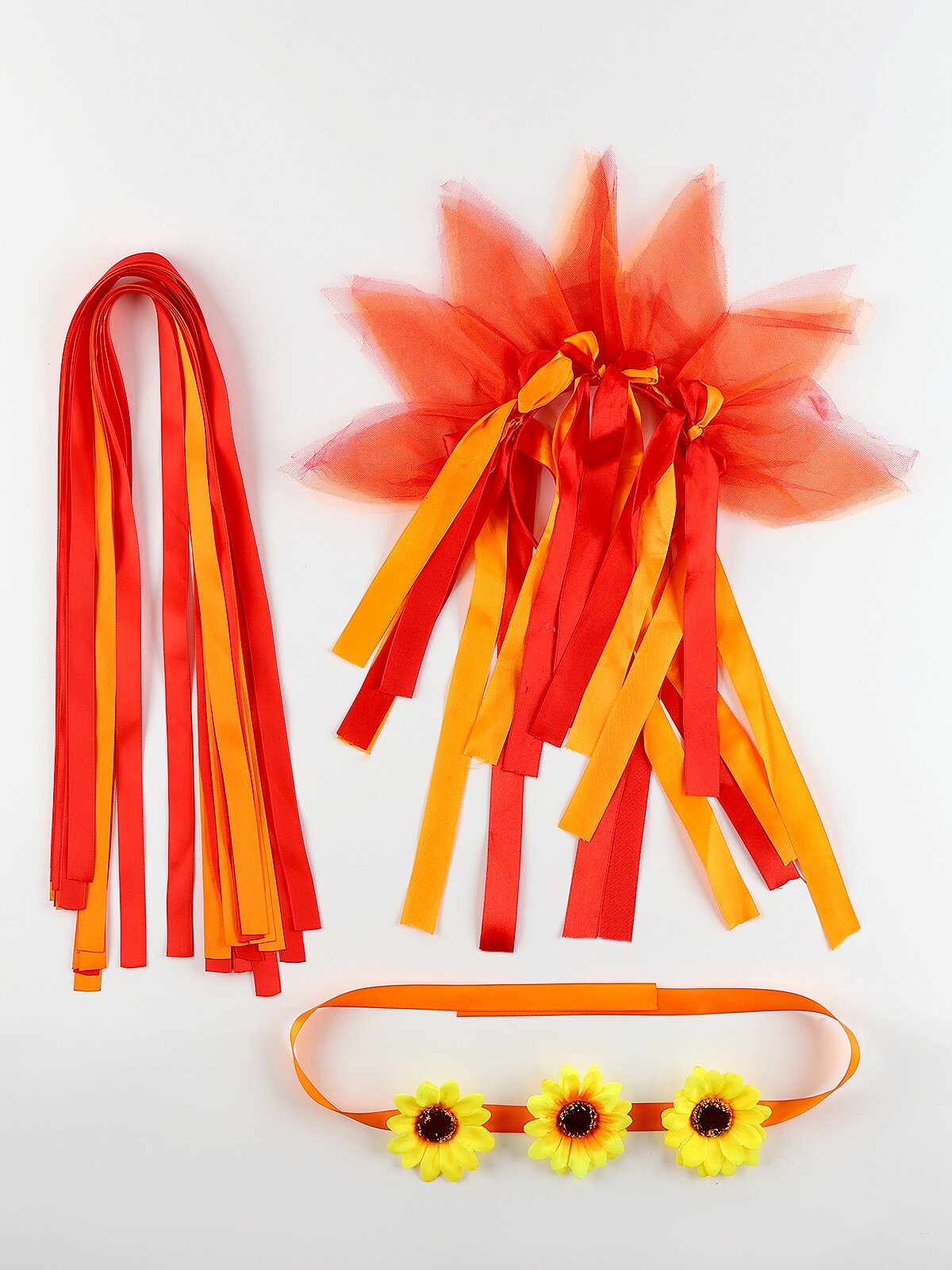 Карнавальный набор «Ясное солнышко»: ободок, пояс, ленты, красно-оранжевый, 10329852
