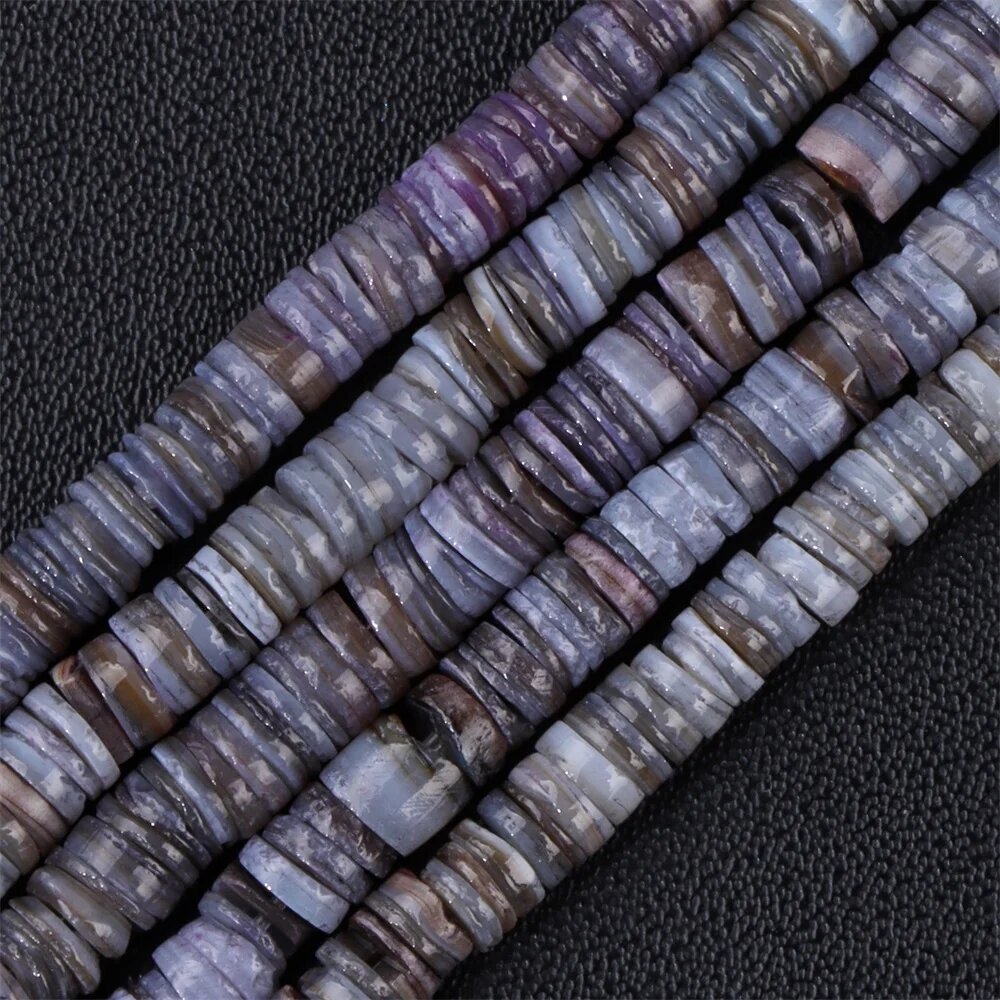 Бусины Heishi из ракушек, 4.5-6mm, длина 20cm