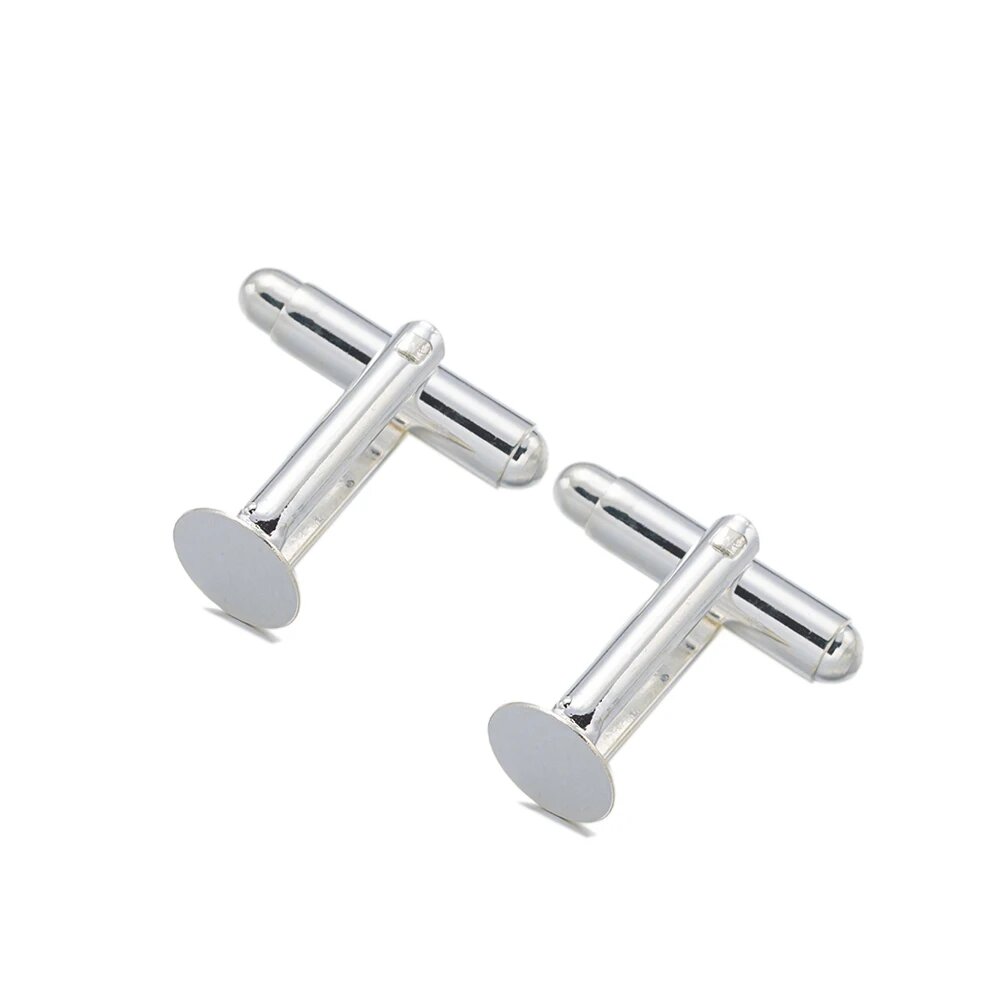 Запонки серебряные BASEHOME 12mm blank base