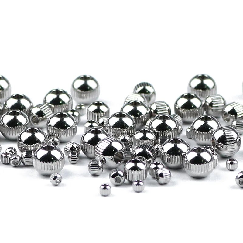 Бусины круглые из нержавеющей стали HGKLBB 3/4/6/8 мм 6mm 50pcs, Gear shape