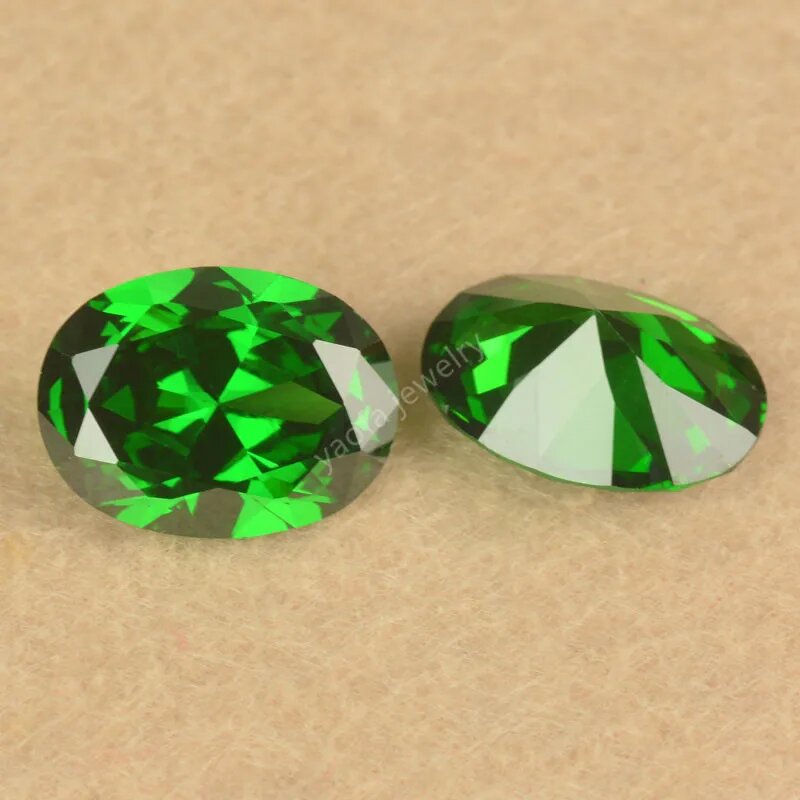 Свободные кубические цирконии, овал, 5 шт, морской синий, зеленый, Изумрудный, 6X8mm 5pcs, Green