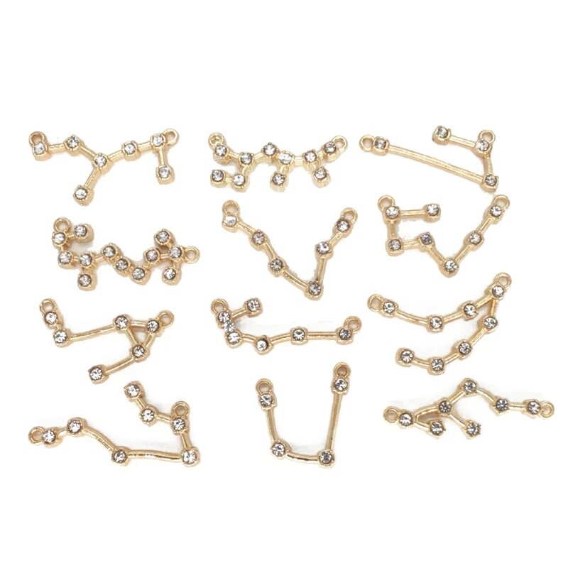 Подвески со знаками зодиака bulusii, 12 шт. Бежевый, Gold-3