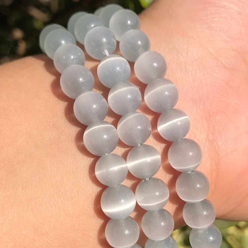 Бусины "кошачий глаз" TTUIJI 4-12 мм 4mm about 90pcs, Silver Champagne