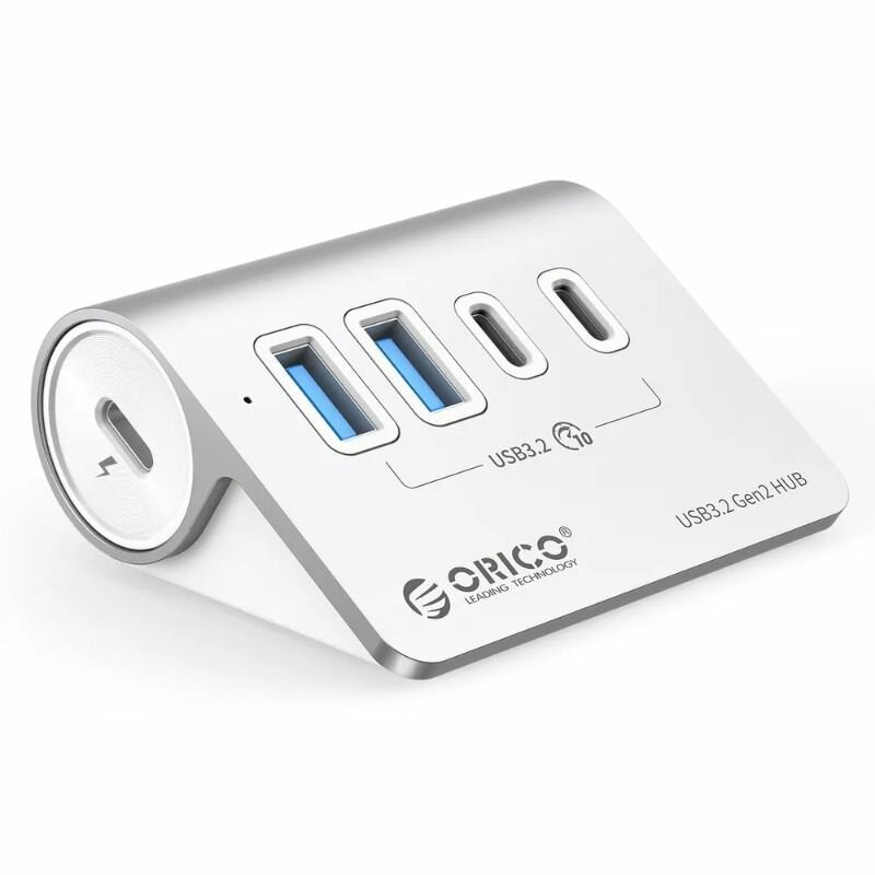 Usb разветвитель 4 в 1 ORICO M3CU2 USB HUB Type C Эргономичный дизайн, хаб USB 3.2 MacBook, USB-A USB-C USB 3.2 GEN 2 до 10Gbps, 5V2A , 0.5м