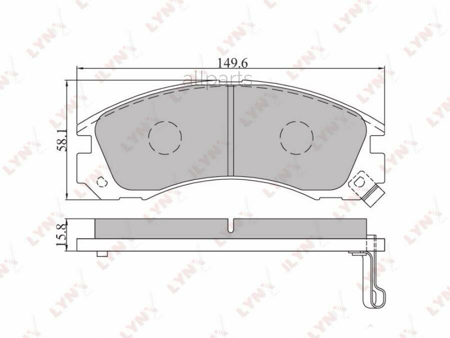 LYNXAUTO BD5501 колодки тормозные ПЕР CITROEN C-CROSSER 07-, MITSUBISHI GALANT 97-04/OUTLANDER 03-/PAJERO