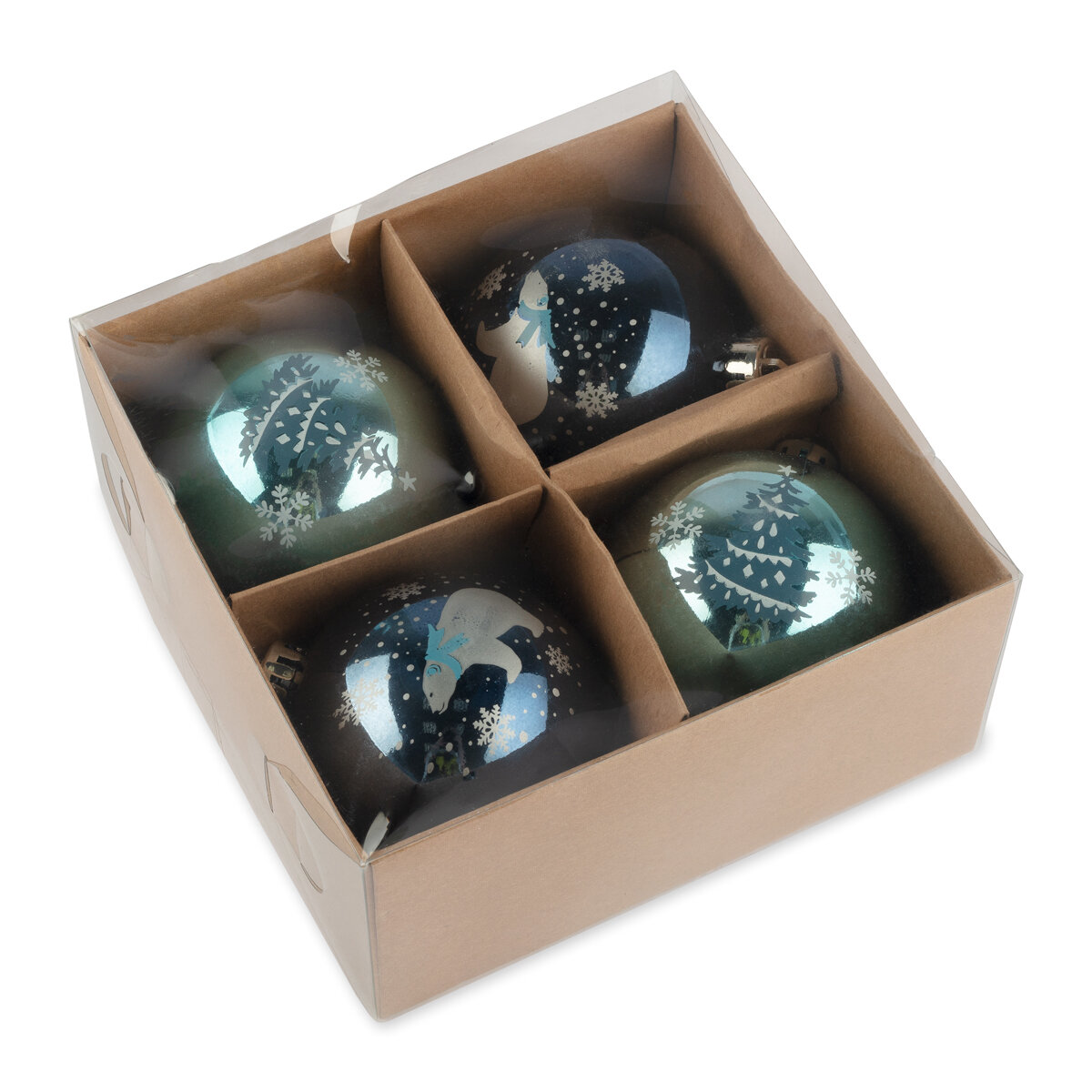 SNOWEEKON SNW-A043-ZR58 Набор елочных шаров Ø8 см 4 шт декоративные шарики для елки №01