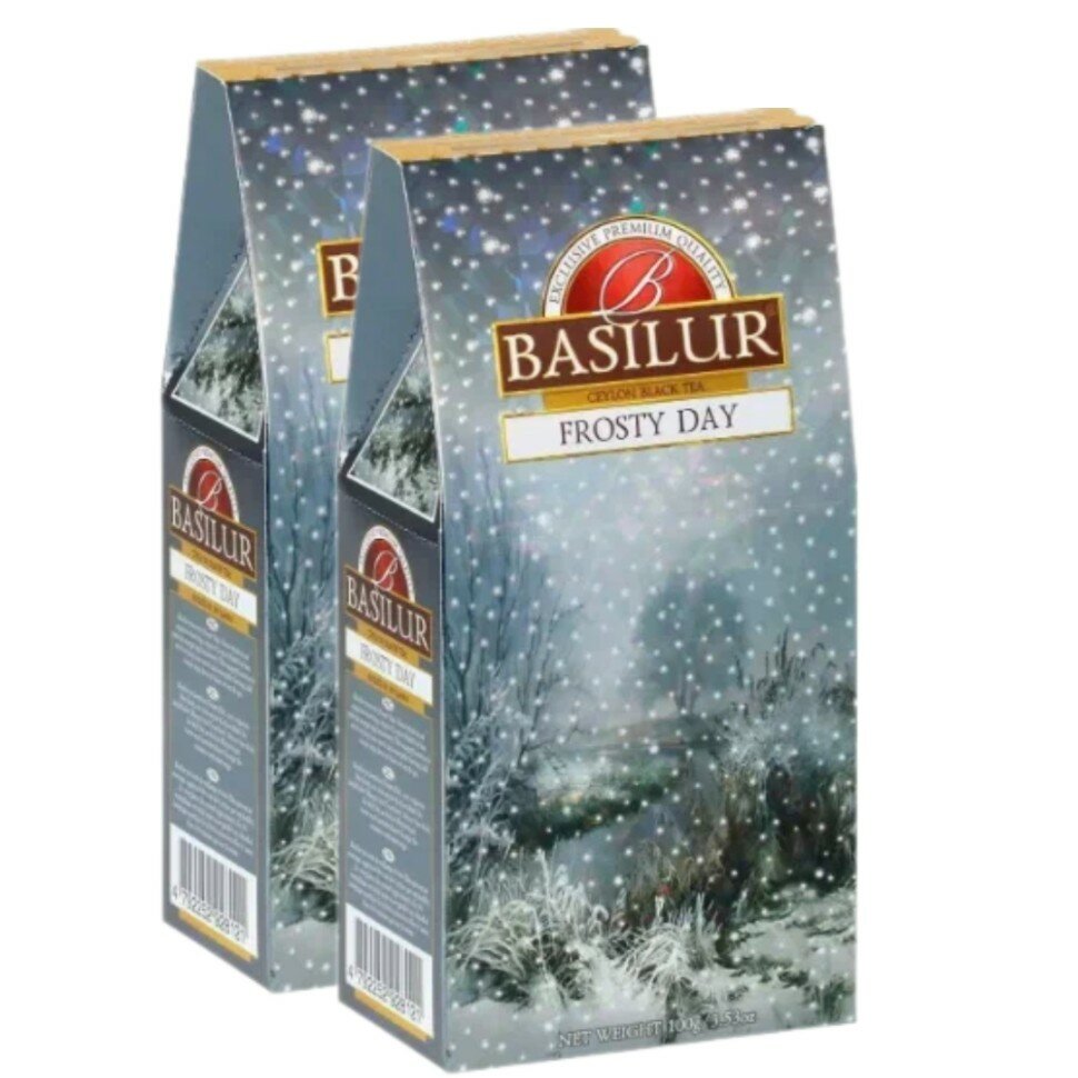Чай черный Базилур Морозный день 100 грамм 2 штуки