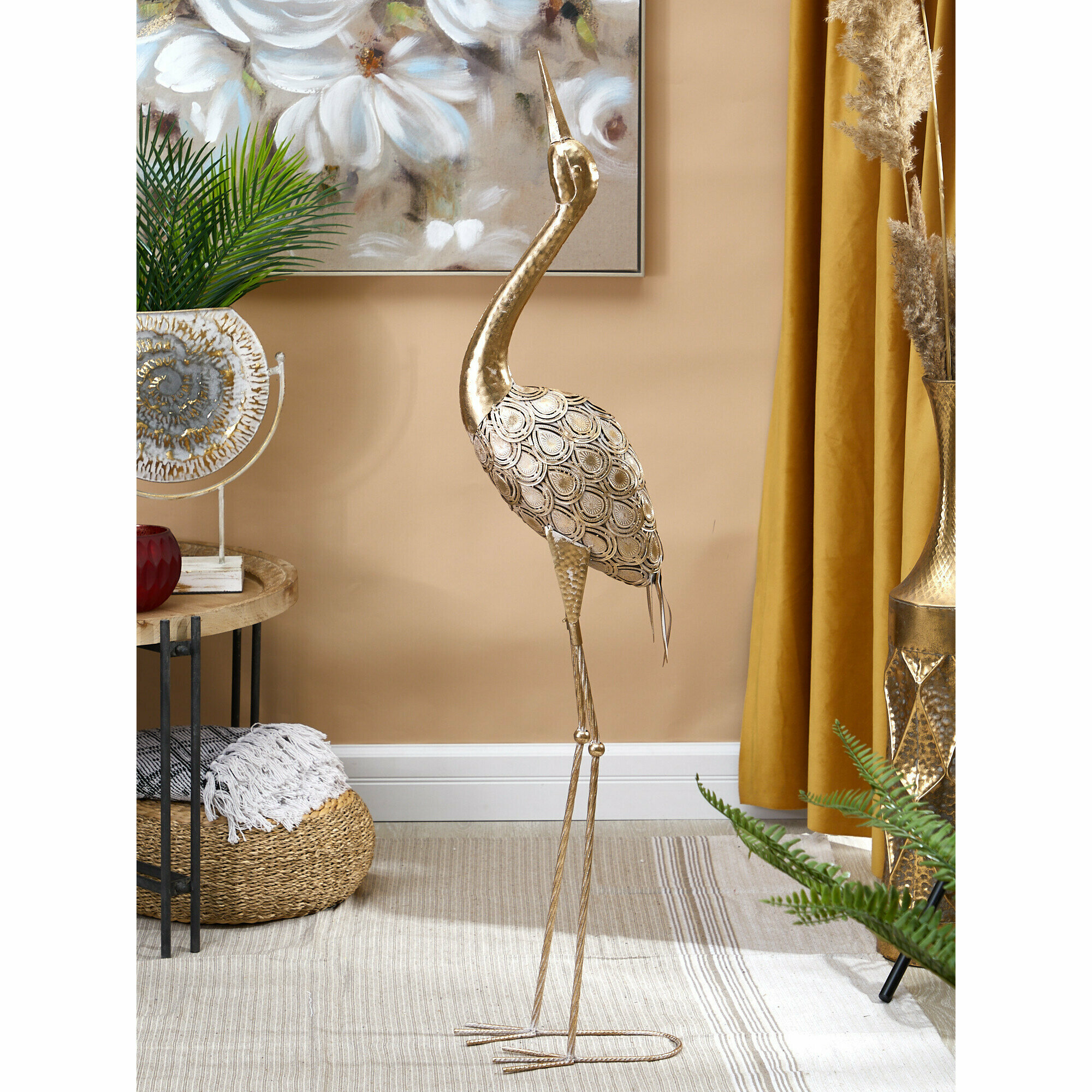 Напольный декор Glasar Журавль 28х19х118 см, железо, эффект патинирования