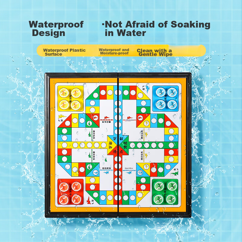 Lezhiyuo Magnetic Ludo Portable Folding Board, Children's Parent-Child Interactive Game, Board Game for Boys And Girls, Tabletop Toy