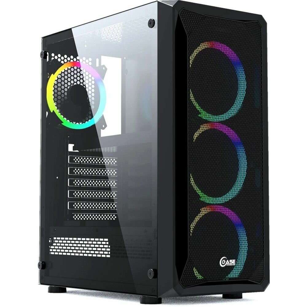 Powercase Корпус CMIZB - L4 Корпус Mistral Z4 Mesh LED, Tempered Glass, 4x 120mm 5 - color fan, чёрный, ATX CMIZB - L4
