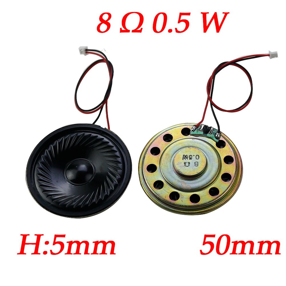 Динамик 8 Ом 0.5 Вт, H:5mm, 50mm, Цвет: NO.658