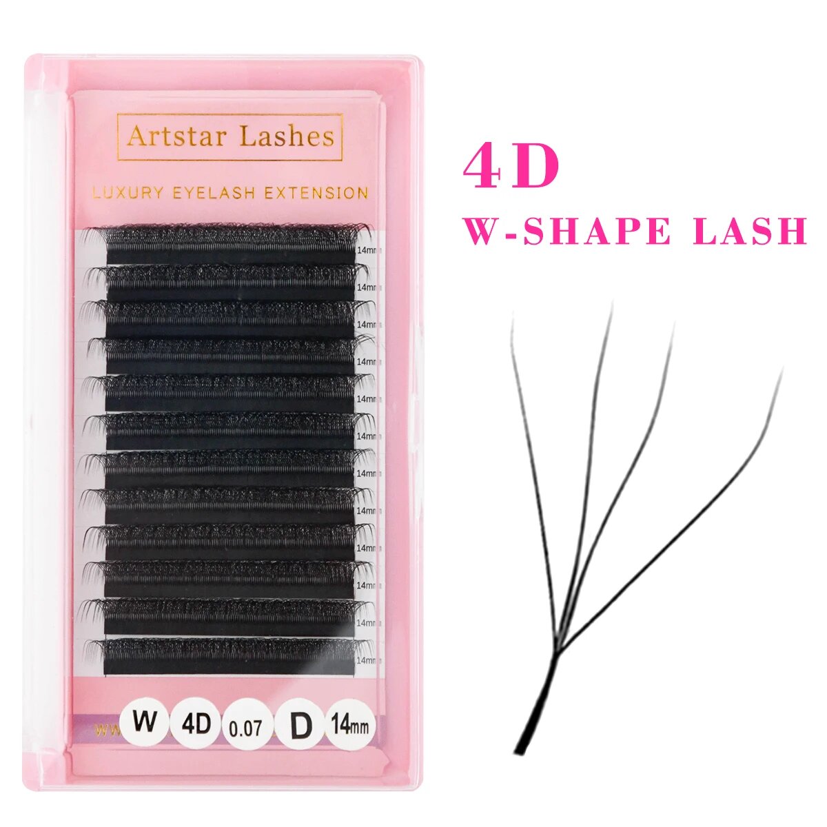 ARTSTAR 4D W Lashes, C изгиб, 9mm, черные