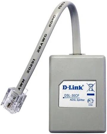 Сплиттер DialUp D-Link DSL-30CF/RS RJ-11 Annex A/L/M внешний белый