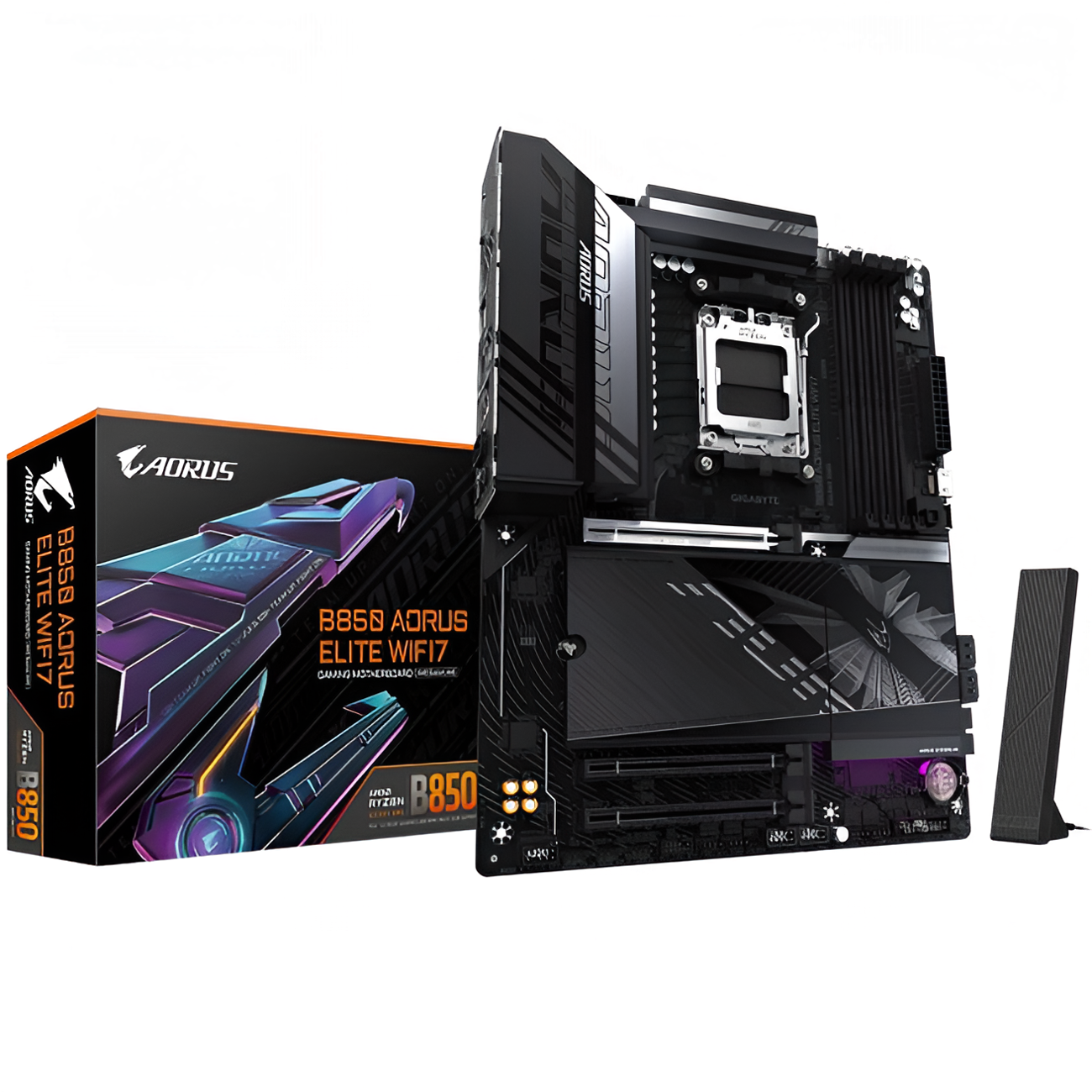 Материнская плата GIGABYTE B850 AORUS ELITE WIFI7 (AM5/AMD B850/4xDDR5/3xPCI-Ex16/3xM.2/SB7.1/Wi-Fi/BT/GLAN/DP/HDMI/ATX)