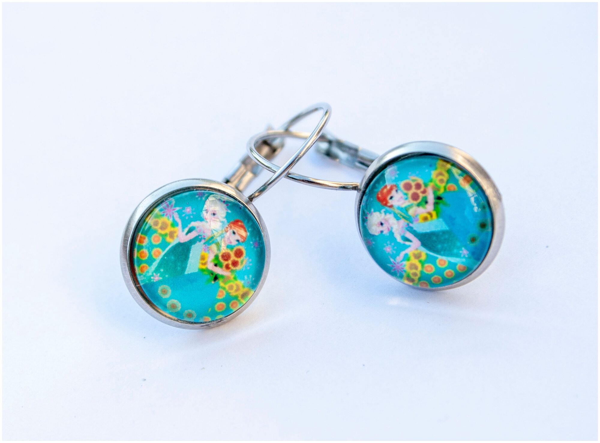 Серьги Фламинго-Go!, стекло