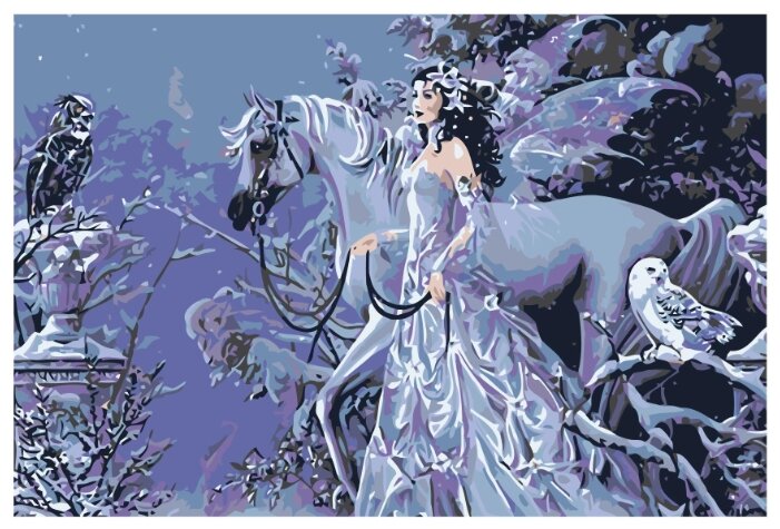 Снежная фея Раскраска картина по номерам на холсте