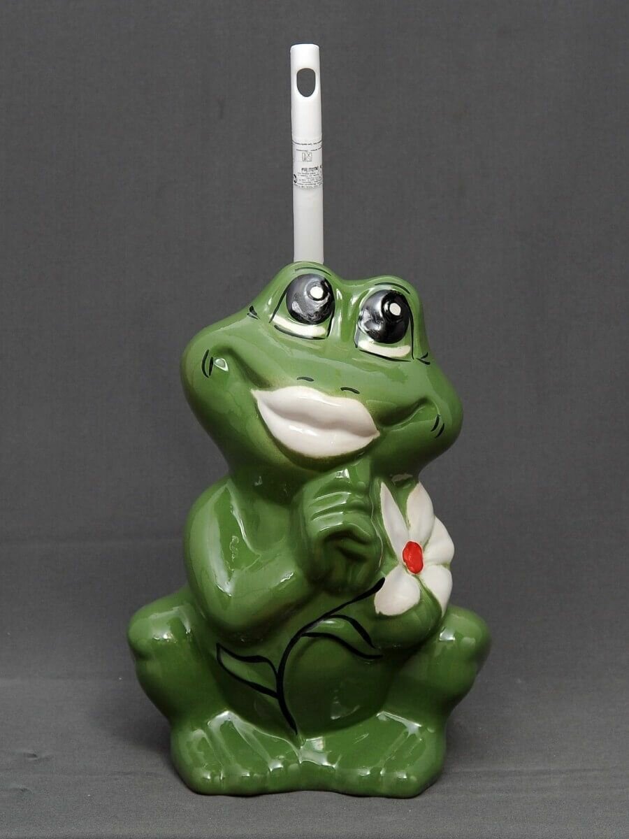 Ершик для унитаза напольный керамический лягушка-царевна