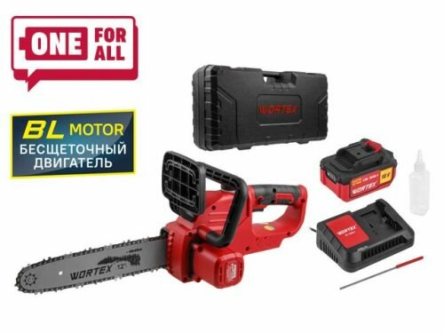 Пила цепная аккумуляторная Wortex CEC 3018 шина 30 см (12"), 3/8" LP, 1.1 мм ,18 В